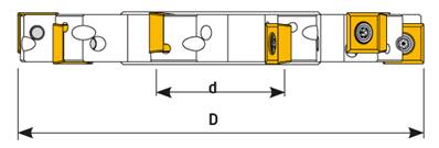 Fraise disque 3 tailles D125 A16 Z10 SCMT 12 Disc Mill