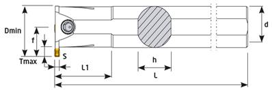 Porte outil de tronçonnage S16Q 2C R ZT.D Grooving Holder