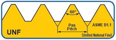 Taraud main étagé filetage unifié pas fin ANSI B 1.1 UNF 7/16 x 20 - N°3